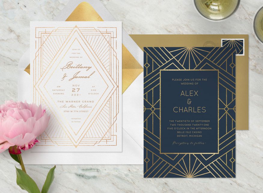 Gatsby wedding invitations 60 photos - Vianawedding.com