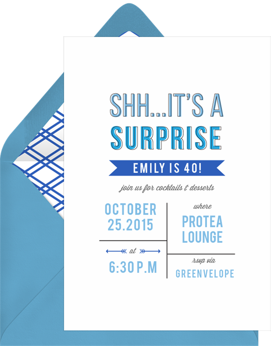 12 Surprise Party Invitations To Send To Your Co Conspirators