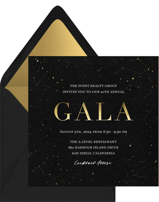 Galaxy Gala Invitations in Blue | Greenvelope.com