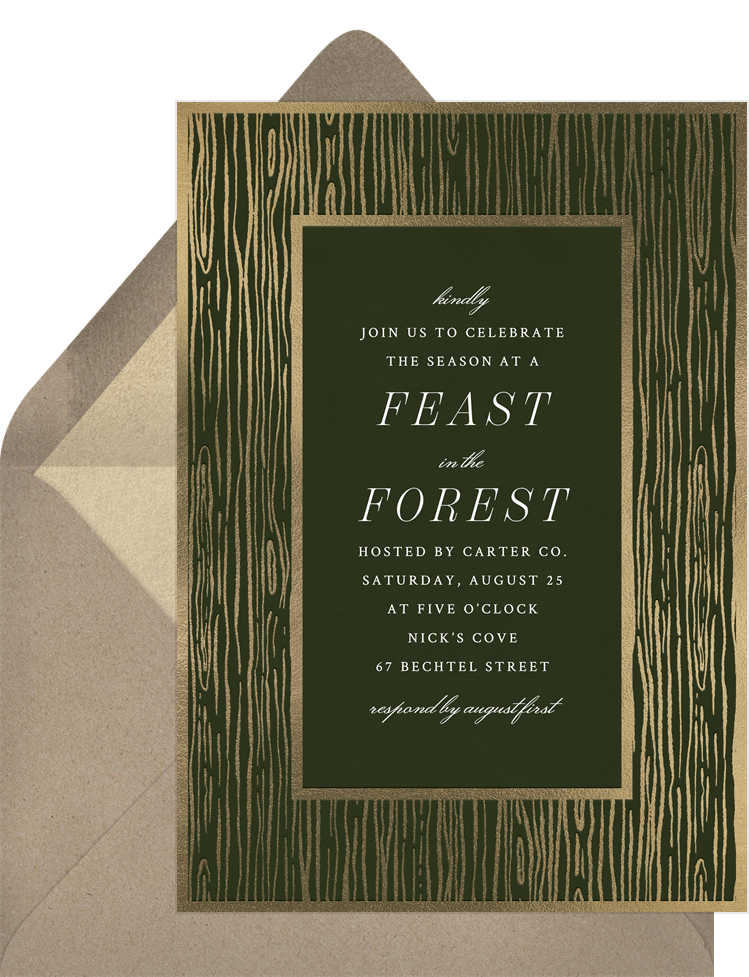 Gilded Wood Grain Invitations | Greenvelope.com