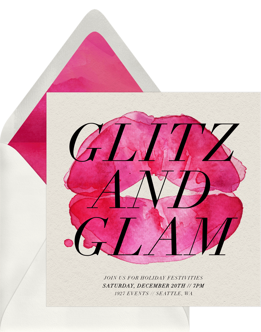 Glitz And Glam Invitations in Pink | Greenvelope.com