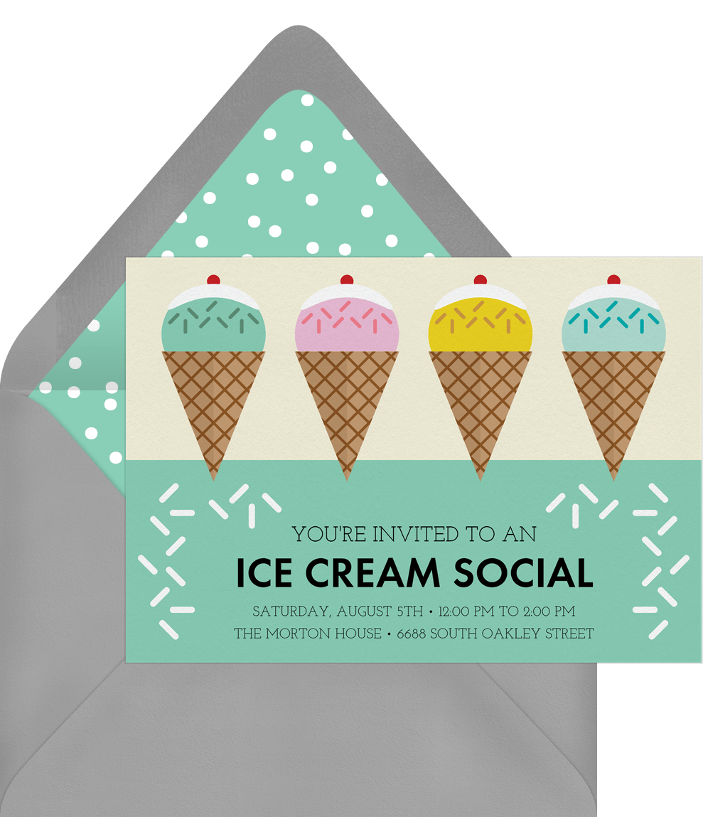 Ice Cream Social Invitation Template