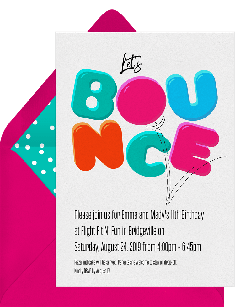 Let's Bounce Invitations | Greenvelope.com