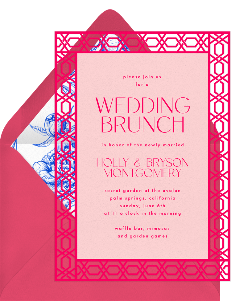 Mid Century Border Invitations in Blue | Greenvelope.com