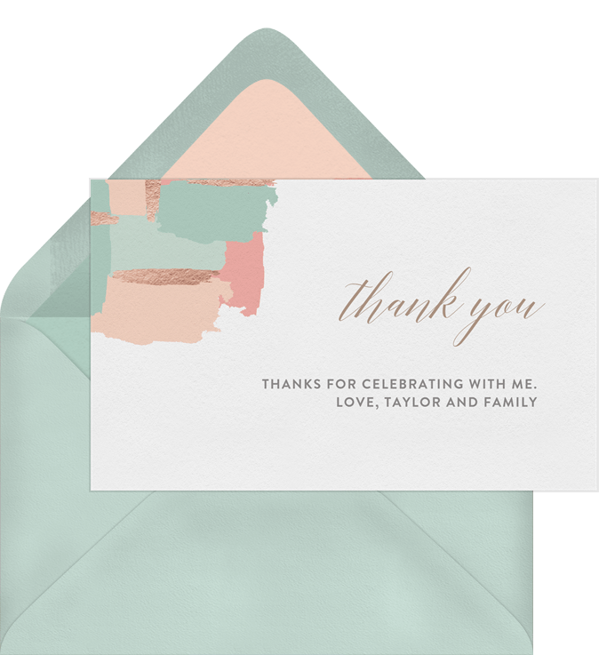 Modern Cake Thank You Notes in Green | Greenvelope.com