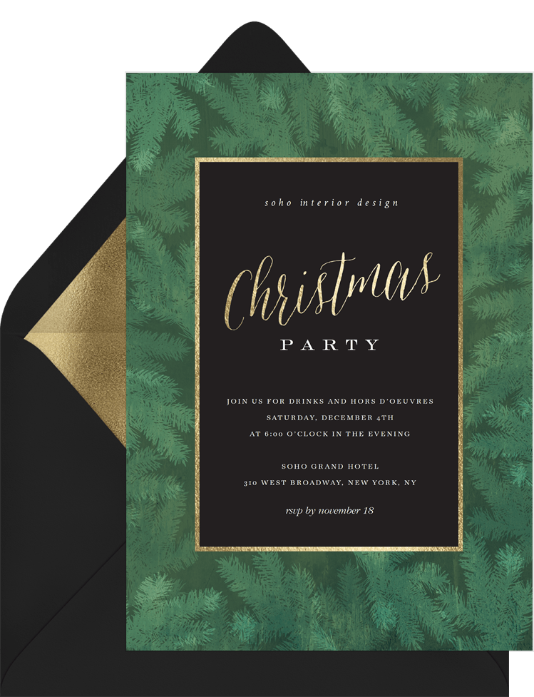 Perfect Pine Border Invitations | Greenvelope.com