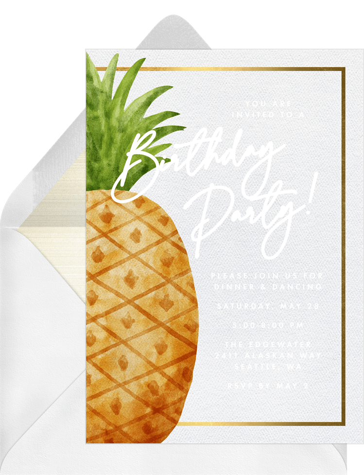 Summer Pineapple Invitations | Greenvelope.com