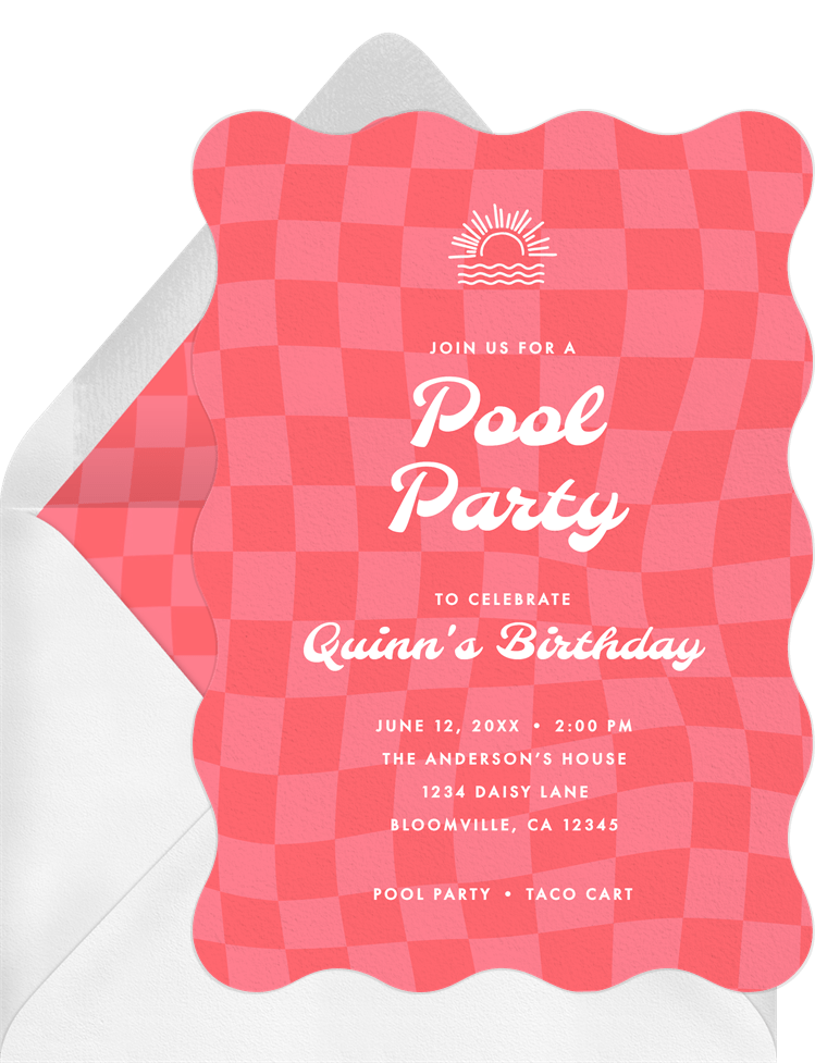 Trendy Checkers Invitations in Blue | Greenvelope.com