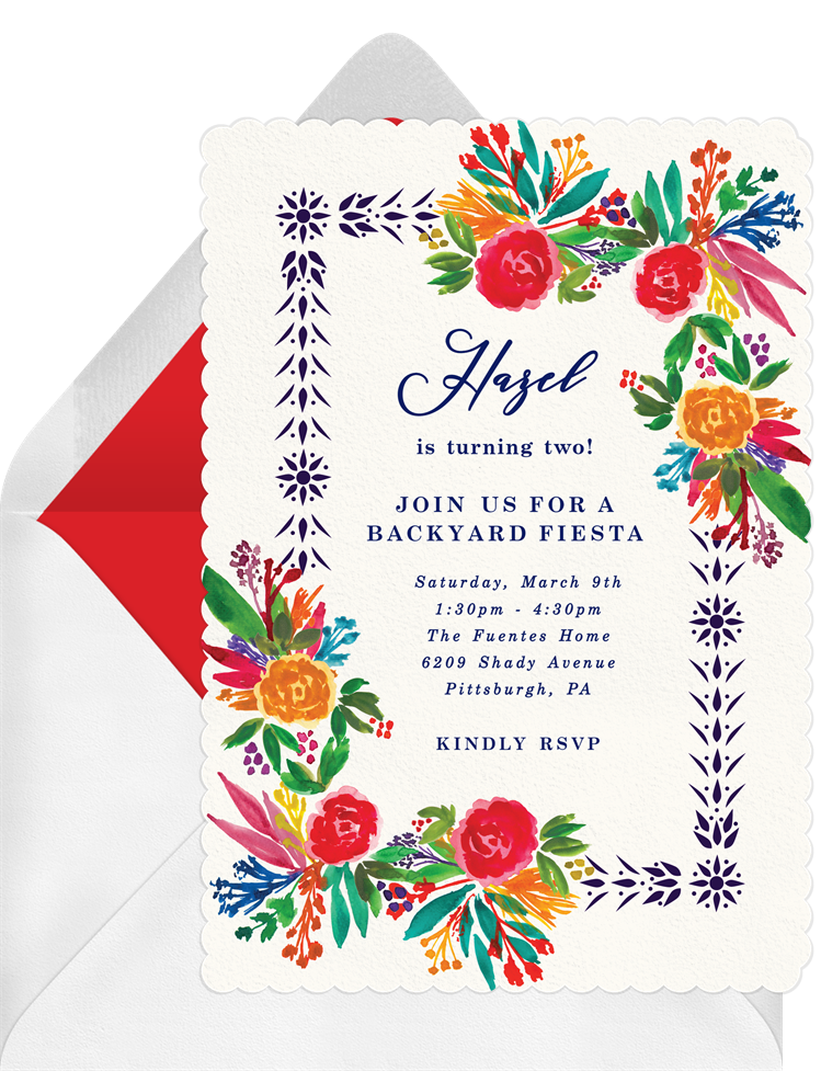 Vibrant Bouquet Invitations in Red | Greenvelope.com